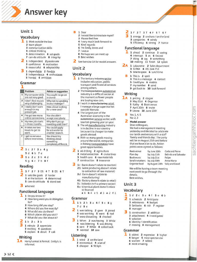 Business Partner b1 Audioscript Key Workbook in Màu | PDF