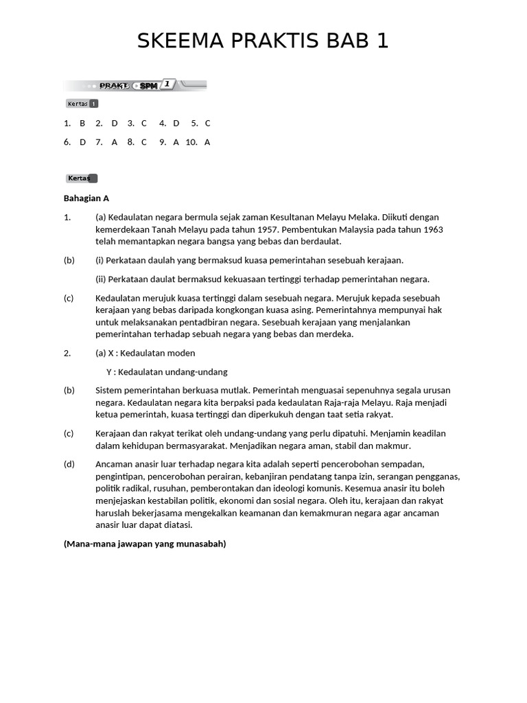 Skeema Bab Praktis Bab 1 | PDF