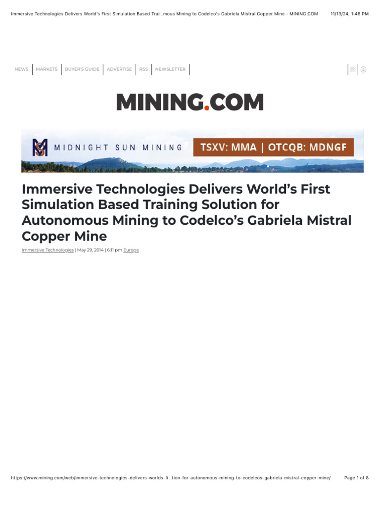 Immersive Technologies Delivers World's First Simulation Based Training ...