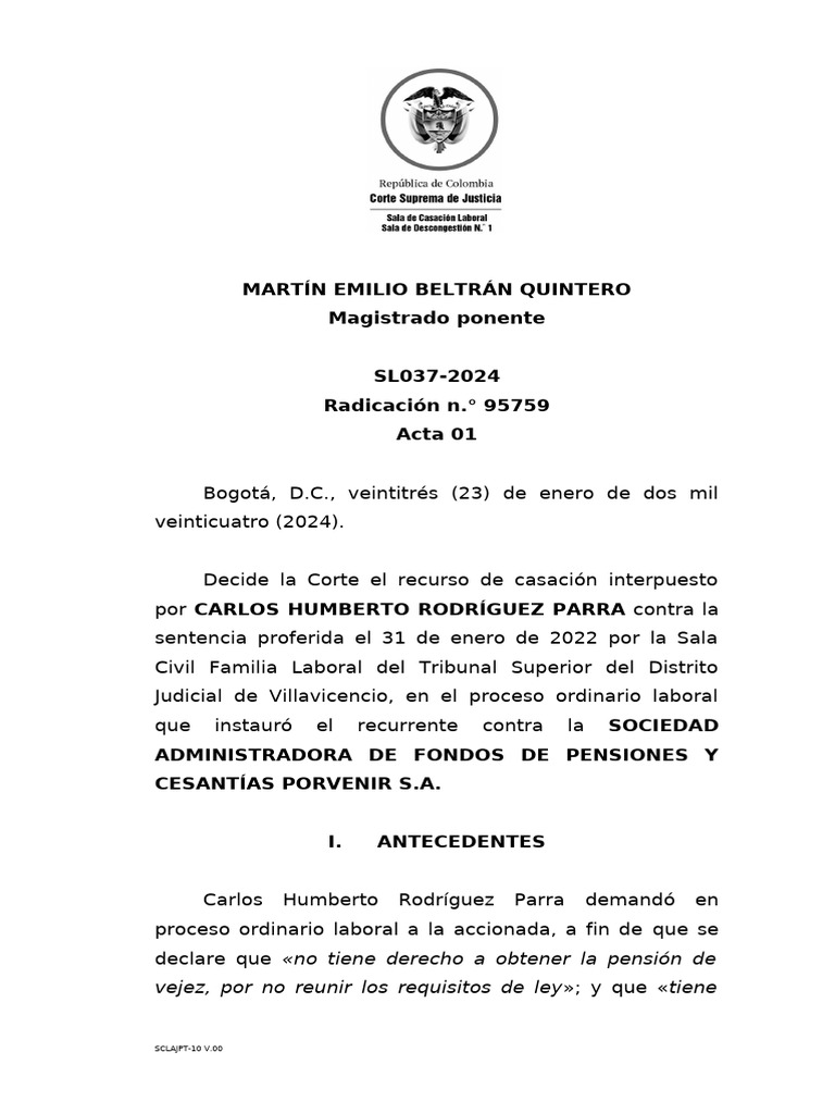 SL037 2024 | PDF | Pensión | Sentencia (ley)