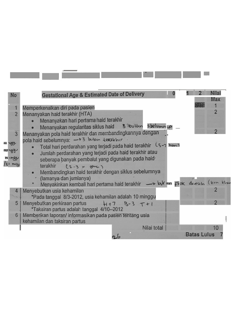 Checklist OSCE Koas | PDF
