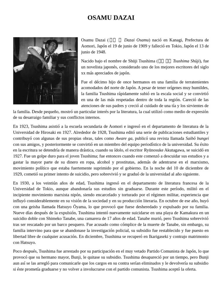 Osamu Dazai | PDF