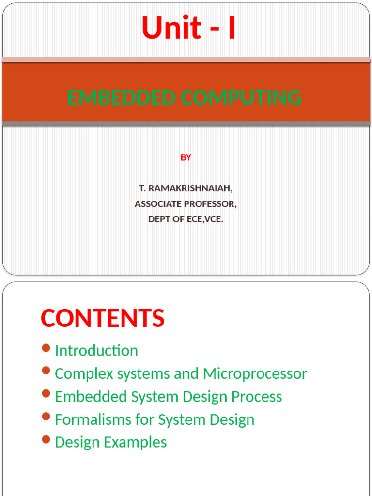 Unit I Part 1 Introduction Design Methodologies | PDF | Embedded System | Microprocessor