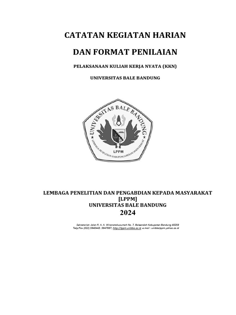 Buku Format Penilaian KKN-PPM Unibba 2024 | PDF | Bisnis