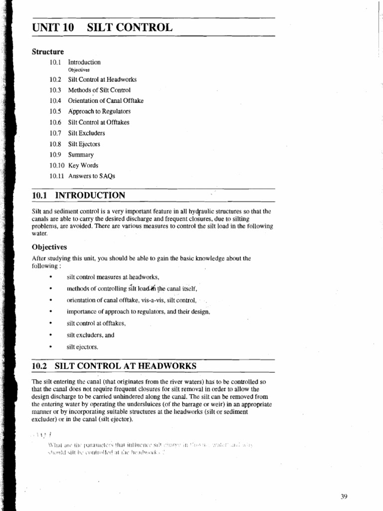 Silt Control Devices in Canals | PDF | River | Discharge (Hydrology)