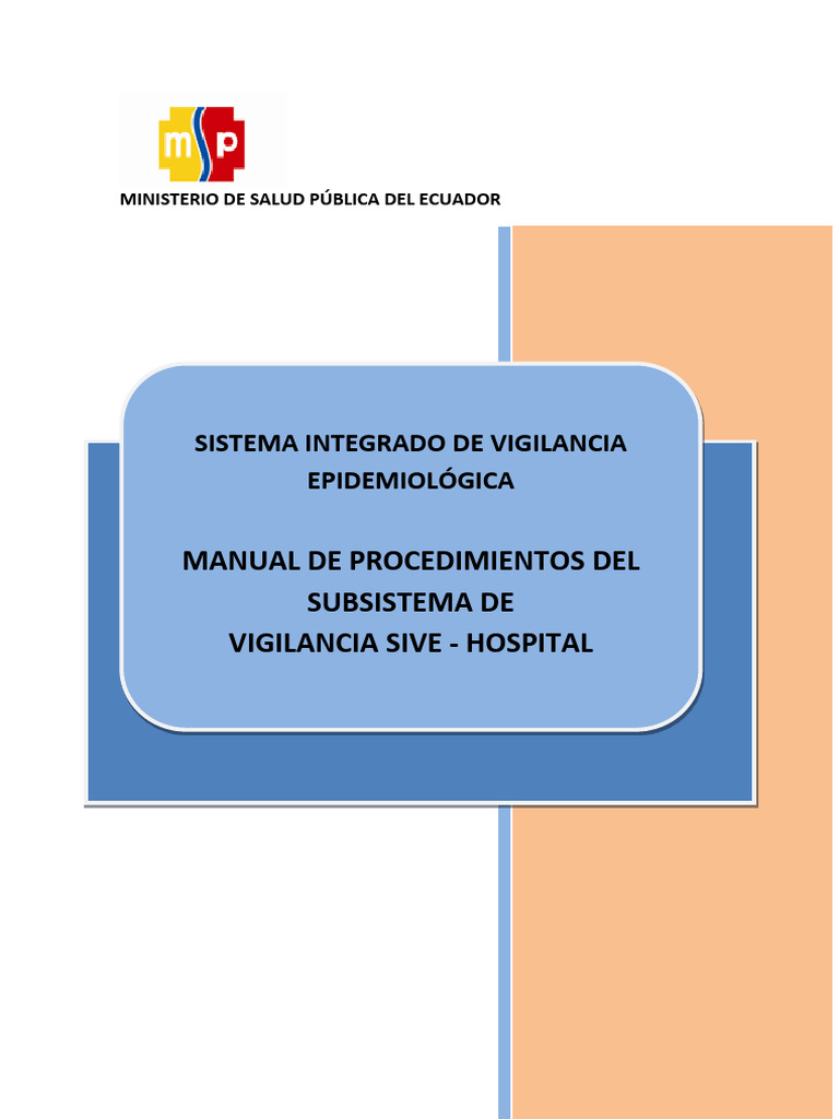 Manual de Procedimientos SIVE Hospital Modulo IAAS 3 | PDF | Hospital ...
