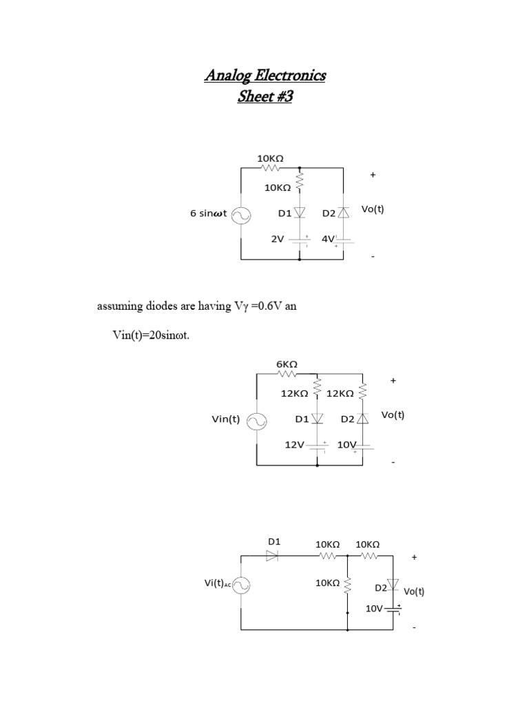 Electronics-Sheet3 Sol | PDF | Diode | Electronic Engineering