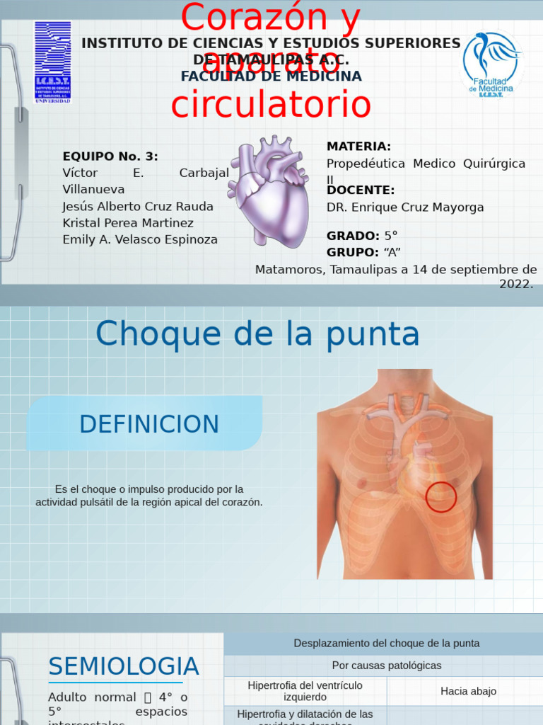 Exploración del Choque de la Punta Cardíaca | PDF | Corazón | Presión ...