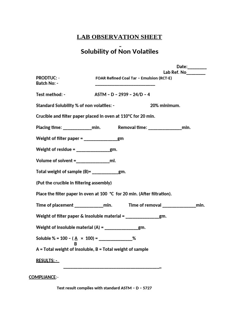 Solubility of Non Volatile | PDF