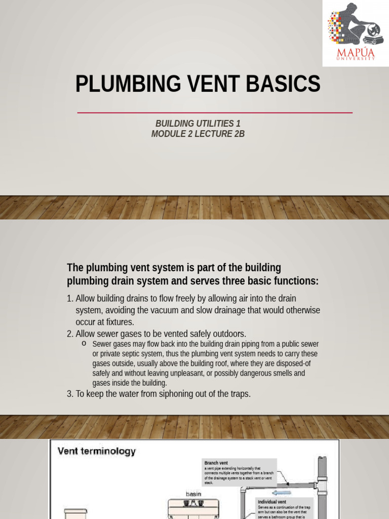 BUILDING UTILITIES 1 Module 2 Lecture 2b - Plumbing Vent Basics Revised ...