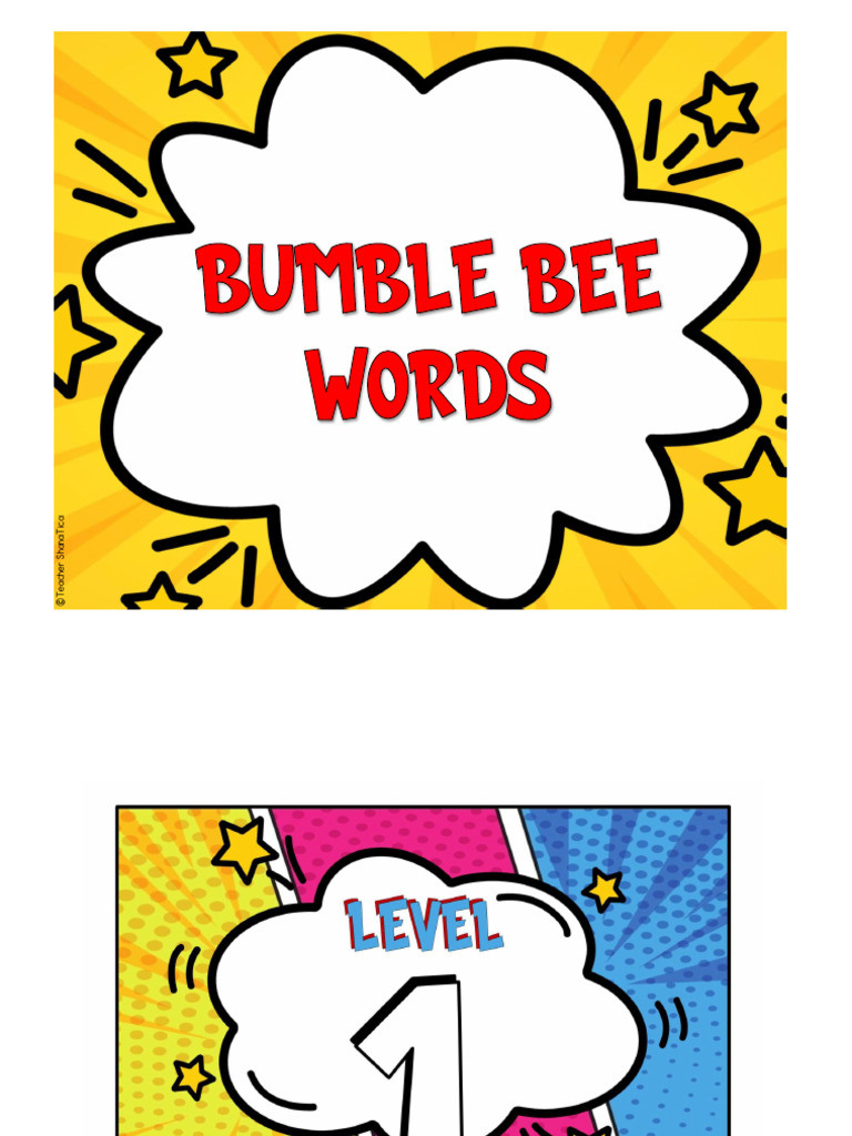 BUMBLE BEE WORDS - 5º Grade | PDF