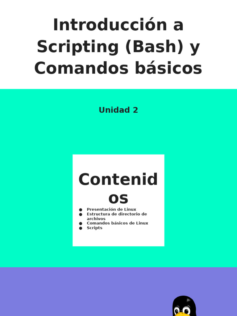 UNIDAD #2 - Introducción A Scripting (Bash) y Comandos Básicos | PDF | Interfaz de línea de ...
