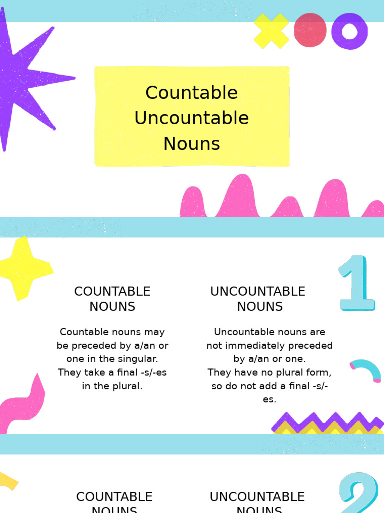 Countable vs Uncountable Nouns Guide | PDF | Noun | Linguistic Typology