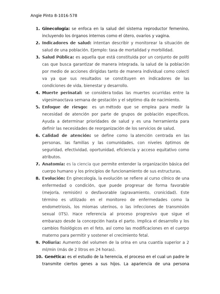 Angie Pinto Ginecología | PDF | El embarazo | Menstruación