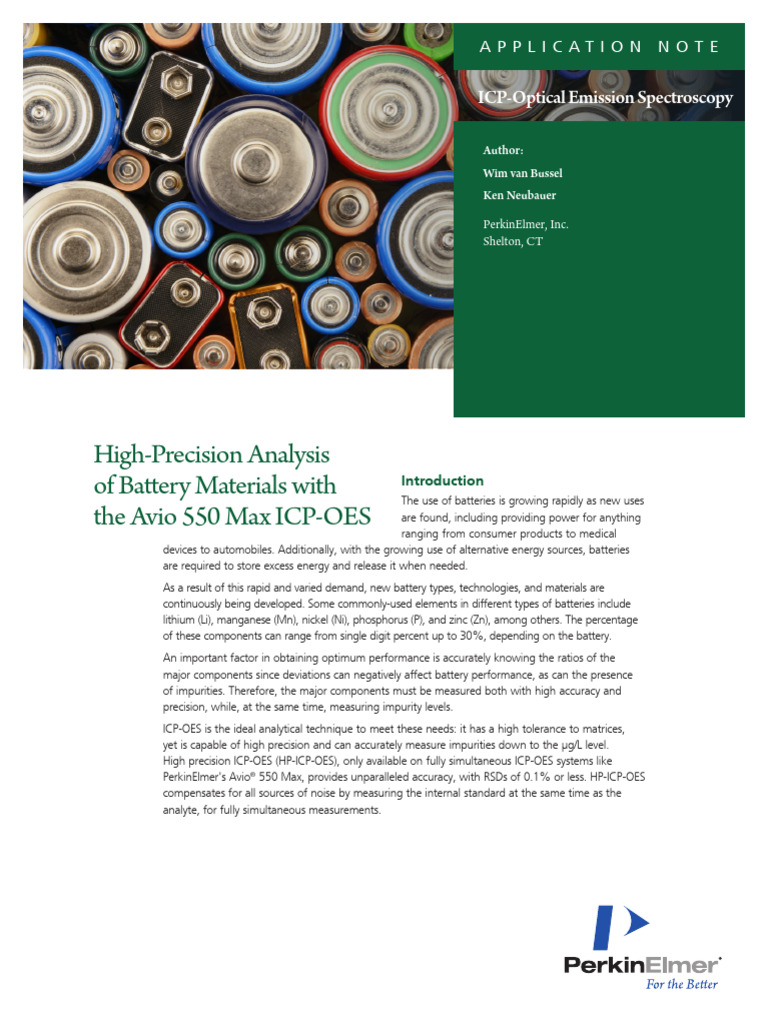 High-Precision Analysis of Battery Materials With The Avio 550 Max ICP ...