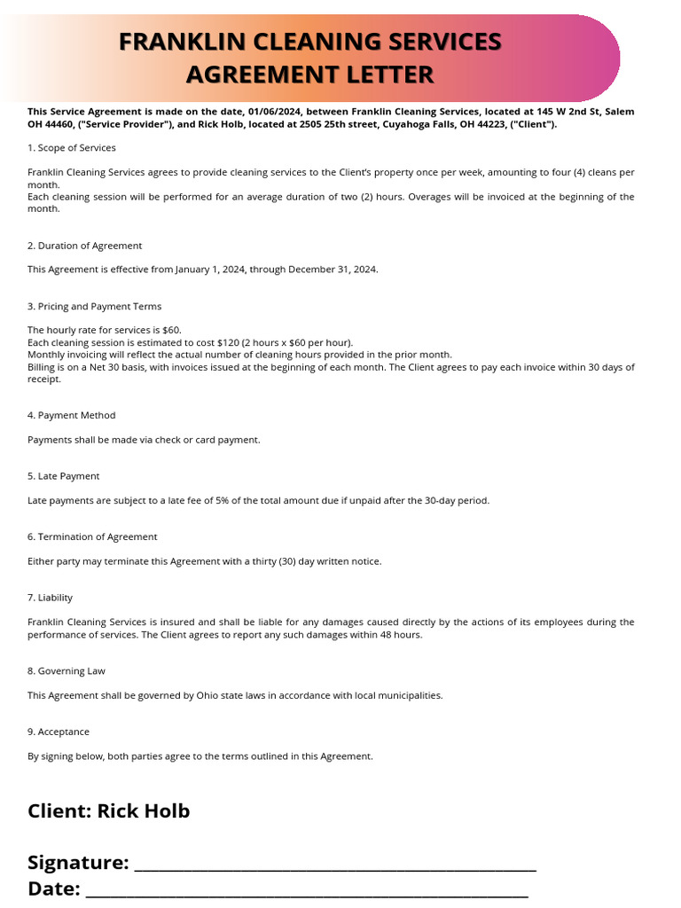 Purple Orange Gradient Formal Agreement Letter A4 Document | PDF ...