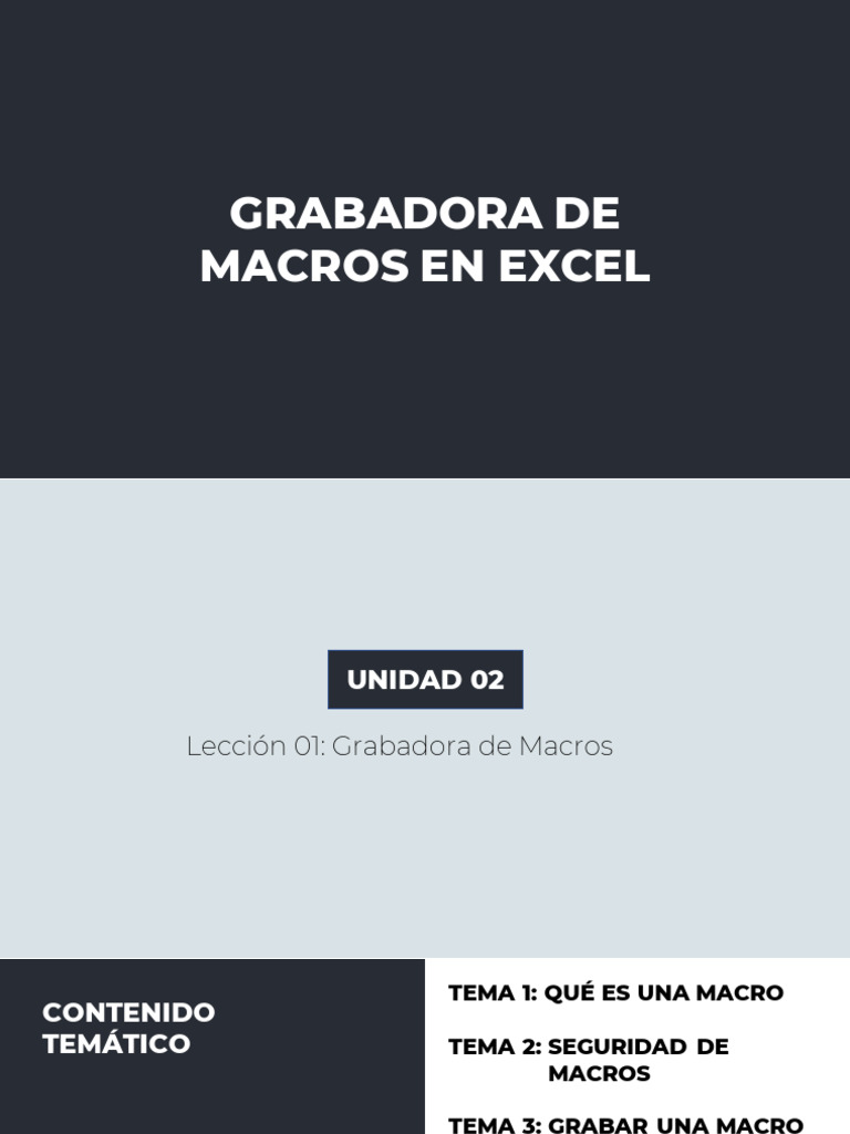 U2L1 MaterialComplementaria | PDF | Macro (informática) | Microsoft Excel