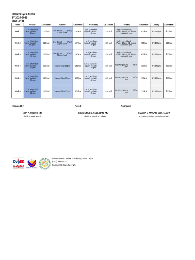 Cycle-Menu-2024-2025 | PDF