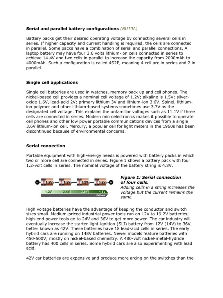 Serial and Parallel Battery Configurations | PDF | Battery (Electricity ...