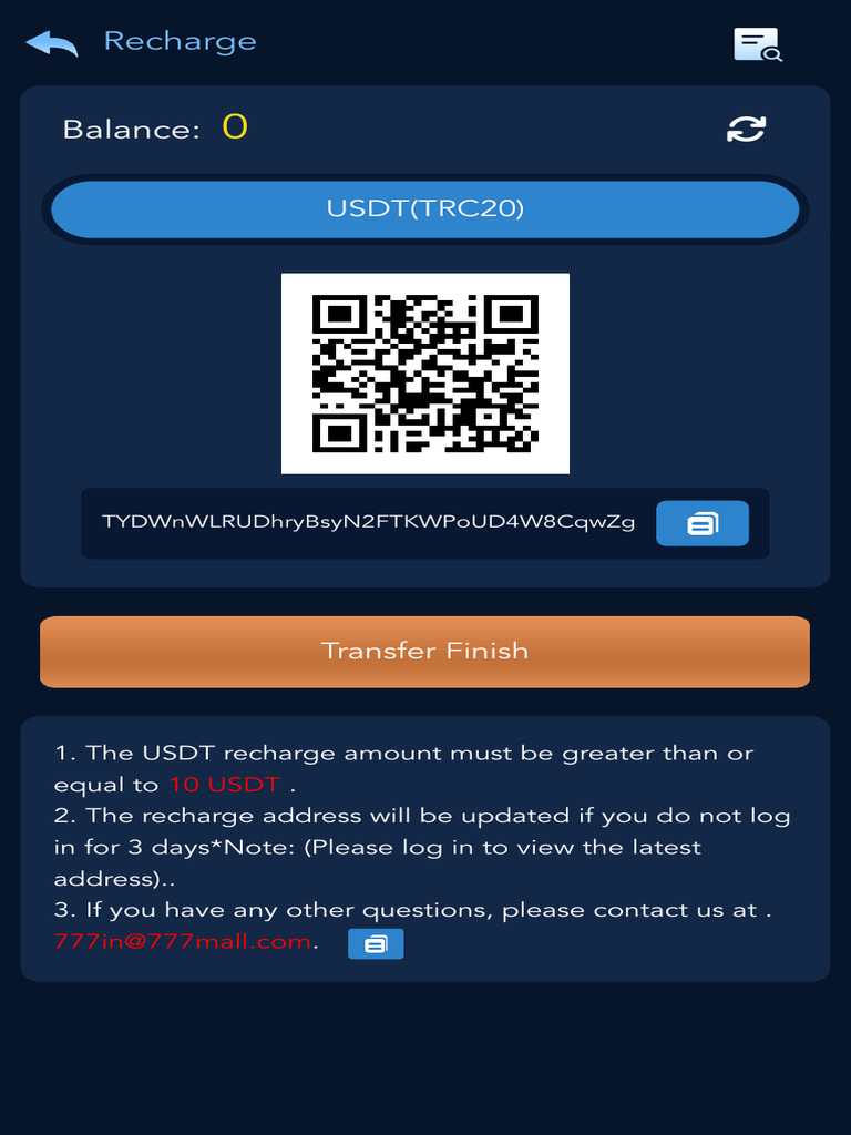 USDT Recharge Instructions | PDF