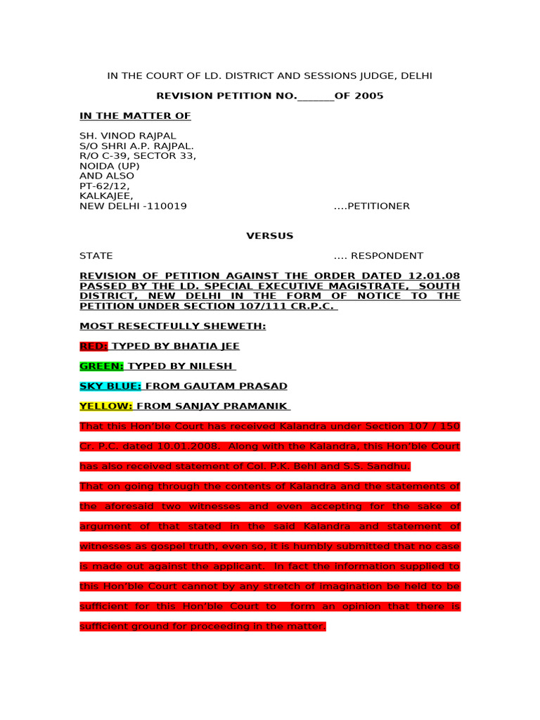 revision petition | PDF | Bail | Magistrate
