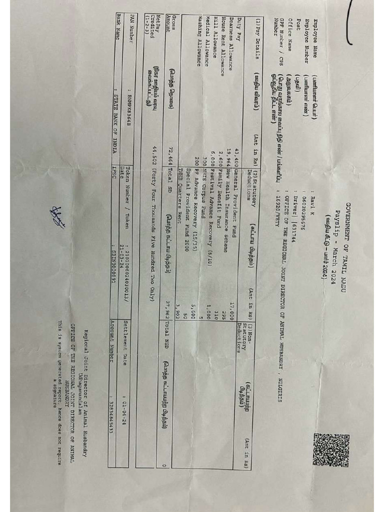 Salary Slip Ravikumar | PDF