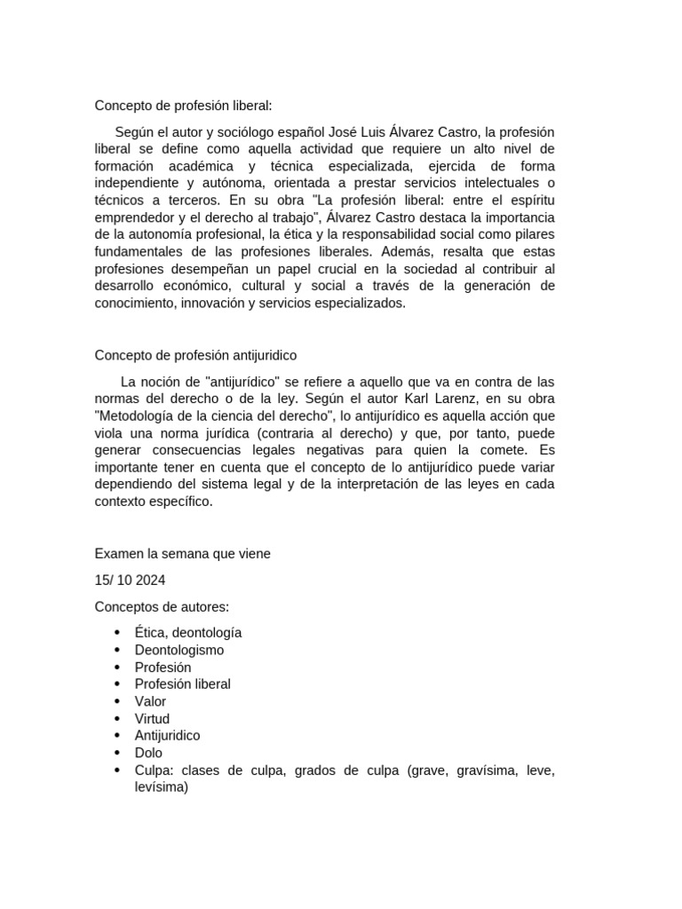 Definición de Profesión Liberal | PDF | Intención (Derecho Penal ...