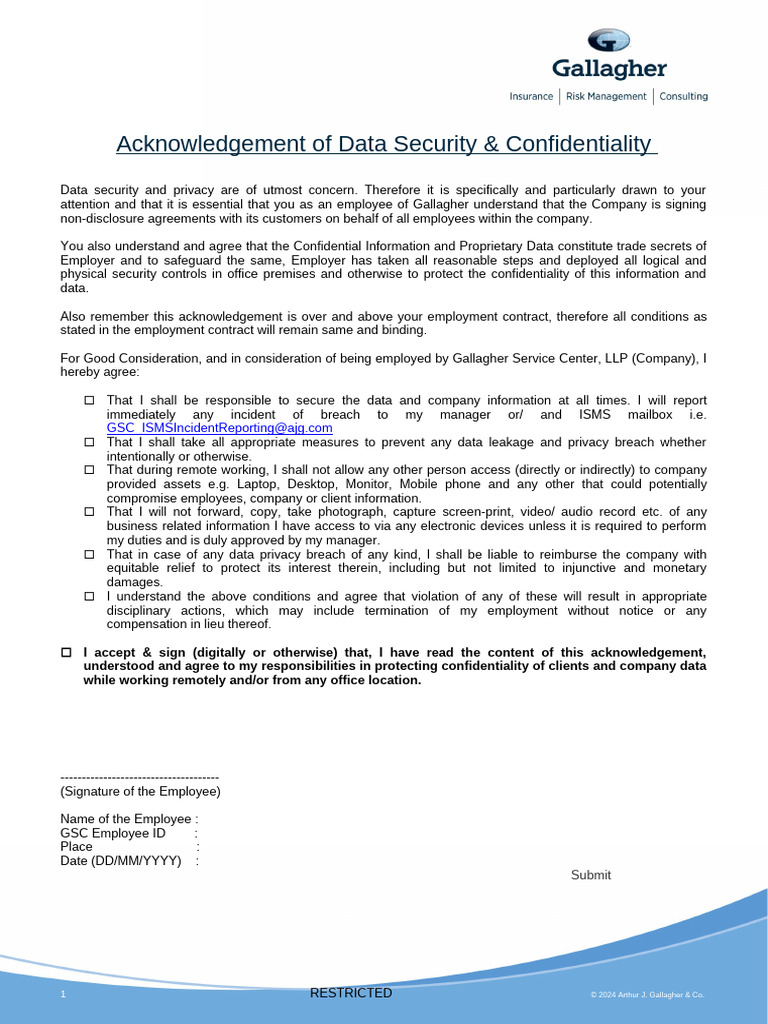 Data Security and Confidentiality Declaration - GSC V5.0 - 06-04-2022 ...