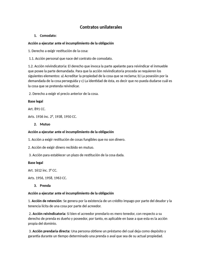 Contratos Unilaterales | PDF | Derecho contractual | Ley común