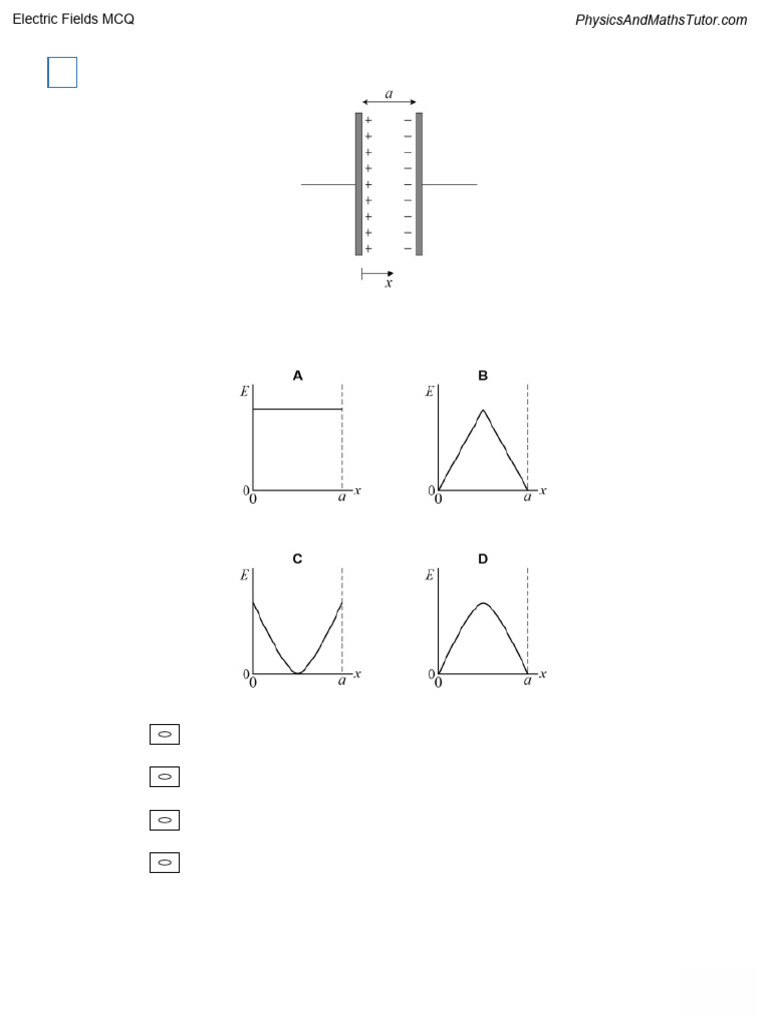 Electric Fields Multiple Choice Questions | PDF | Electric Field | Force