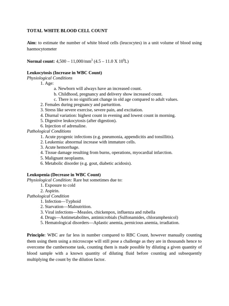 WBC Count Guide for Lab Technicians | PDF | White Blood Cell | Medical ...