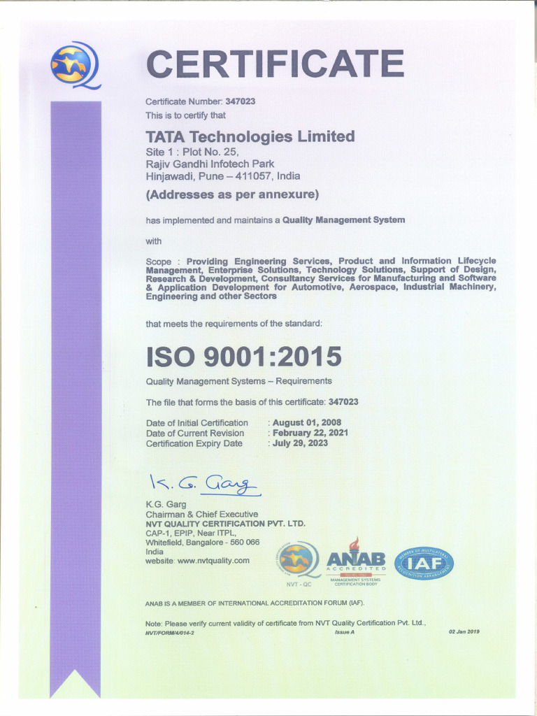 Certificate ISO 9001 - 2015 1 | PDF