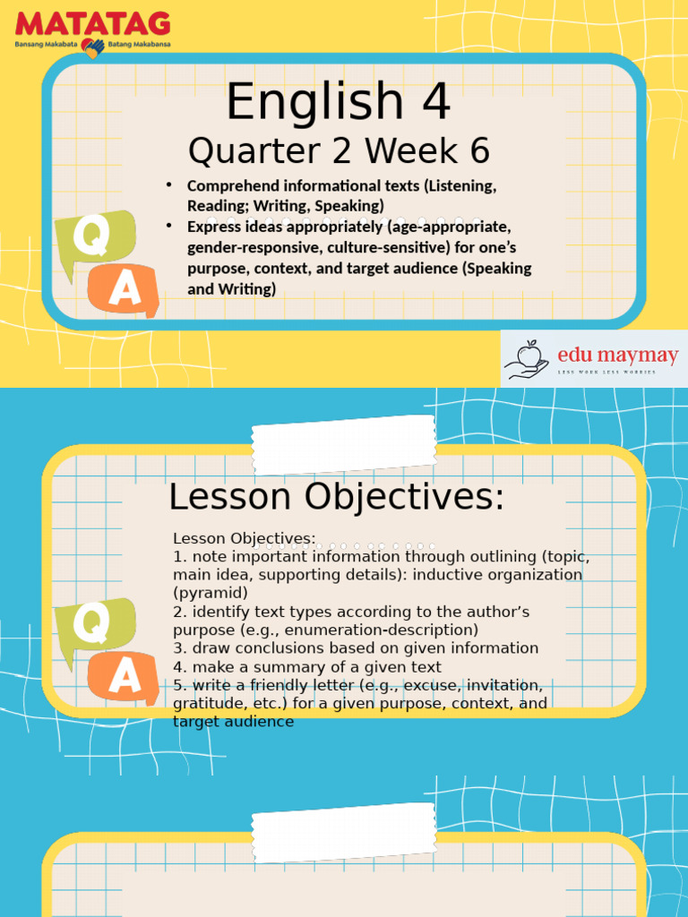 Q2 English4 Week6 | PDF | Reading Comprehension | Cognitive Psychology