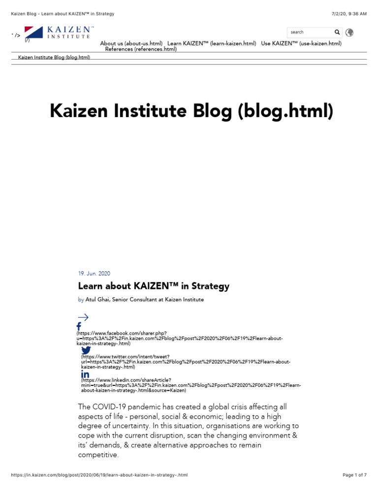 Kaizen Blog - Learn About KAIZEN™ in Strategy | PDF | Performance Indicator | Business