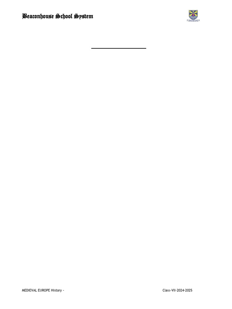 Medieval Europe Worksheet | PDF | Feudalism | Middle Ages