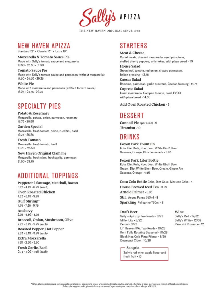 New Haven Menu | PDF | Mozzarella | Pizza