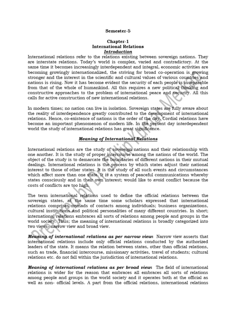 International Relations | PDF | Non Aligned Movement | Cold War