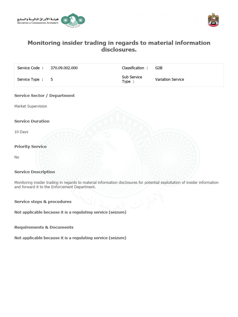 Monitoring Insider Trading in Regards to Material Information ... Monitoring Insider Trading in Regards to Material Information ...
