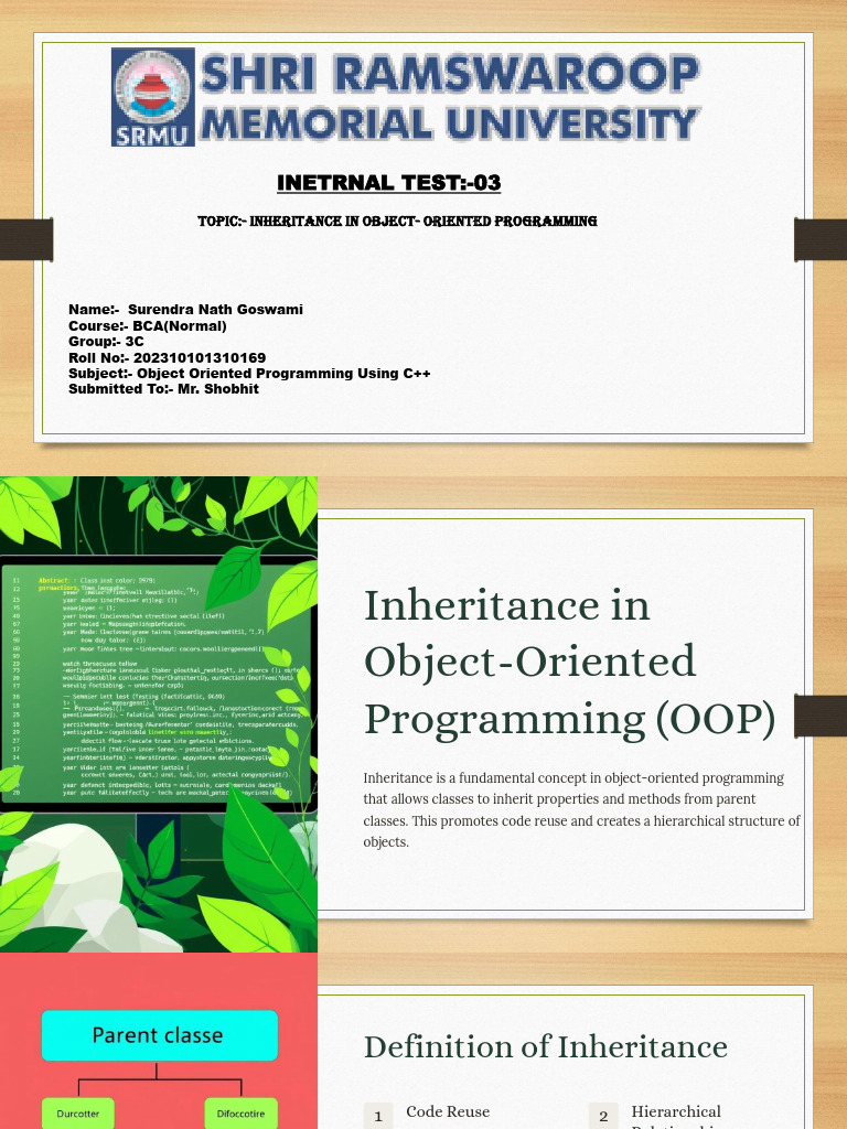 Oops Pdf Inheritance Object Oriented Programming Class