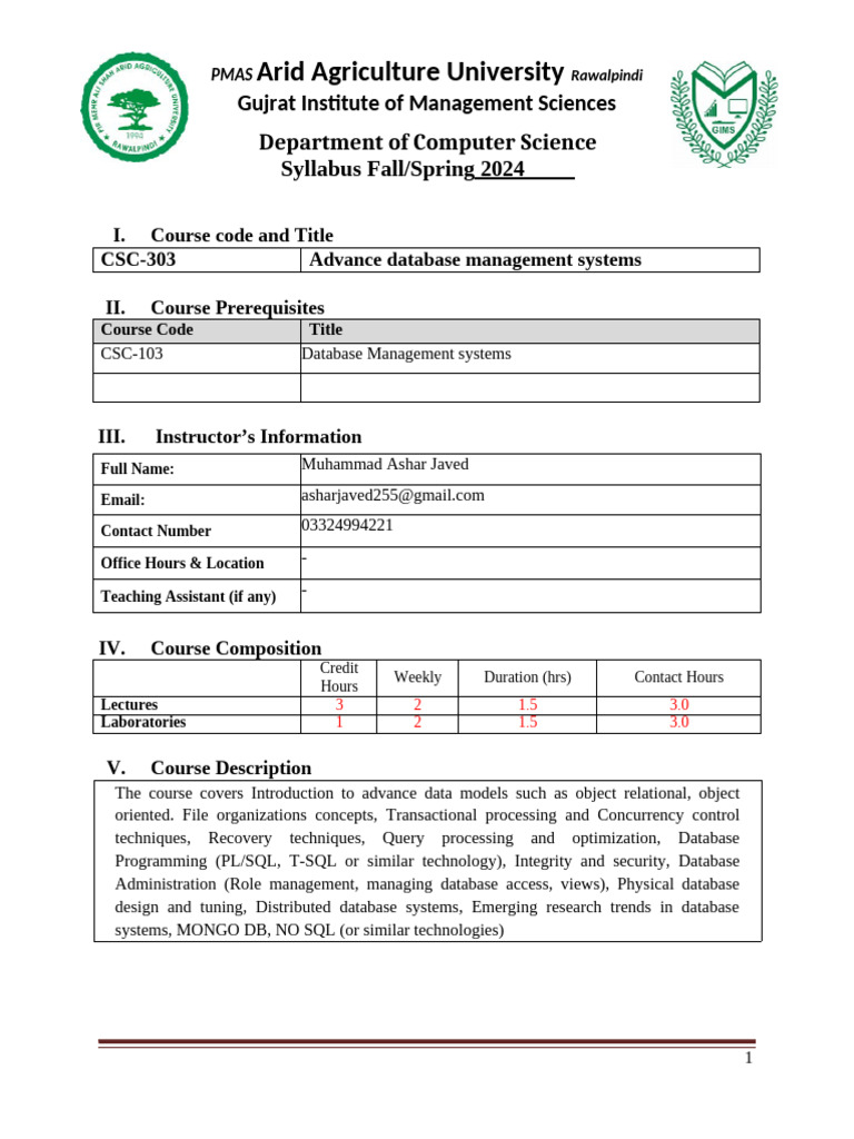 Advance Database Management Systems | PDF | Databases | Information ...