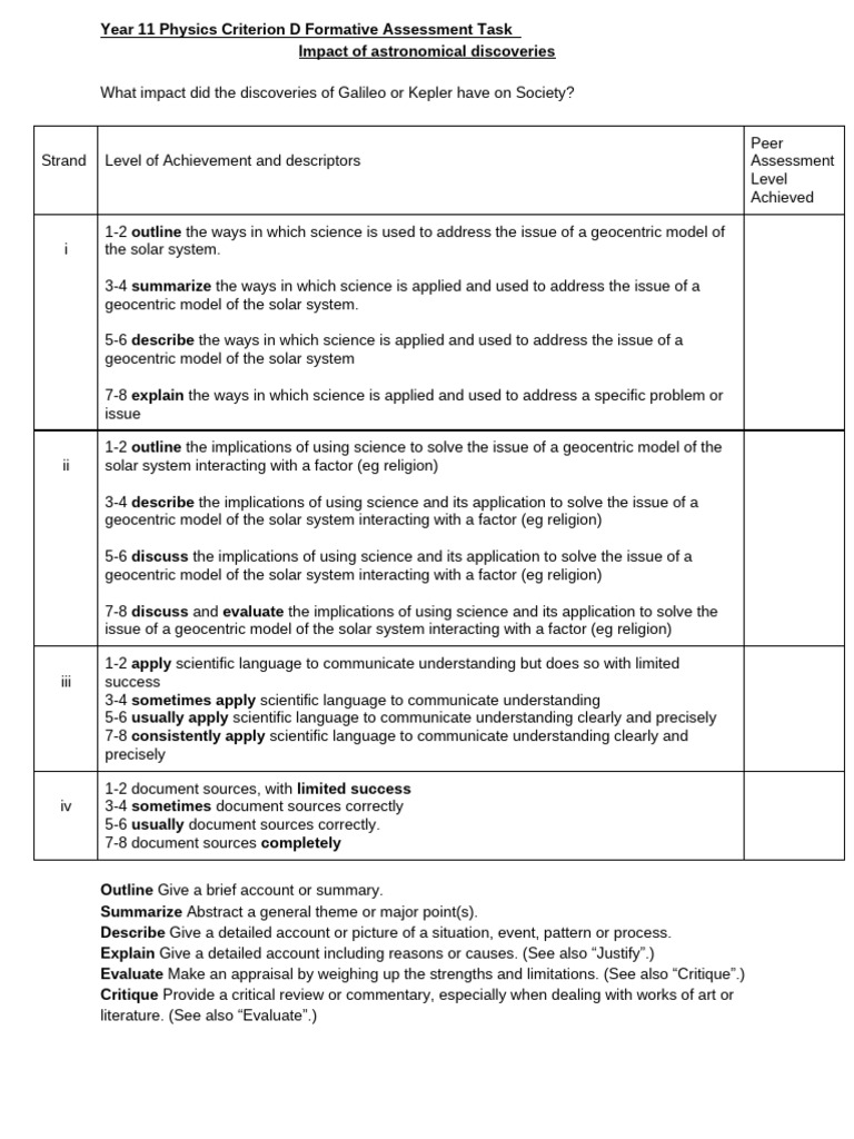 Criterion D Formative Assessment | PDF | Science | Cognition