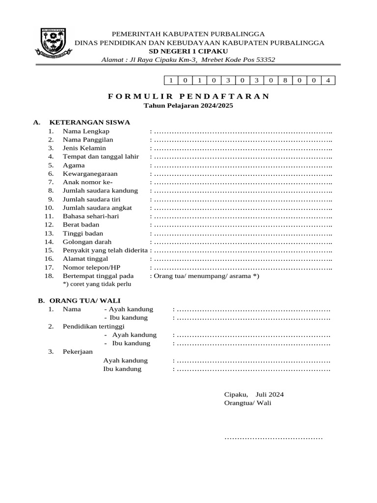 Formulir PPDB | PDF | Karier & Perkembangan | Olahraga & Rekreasi
