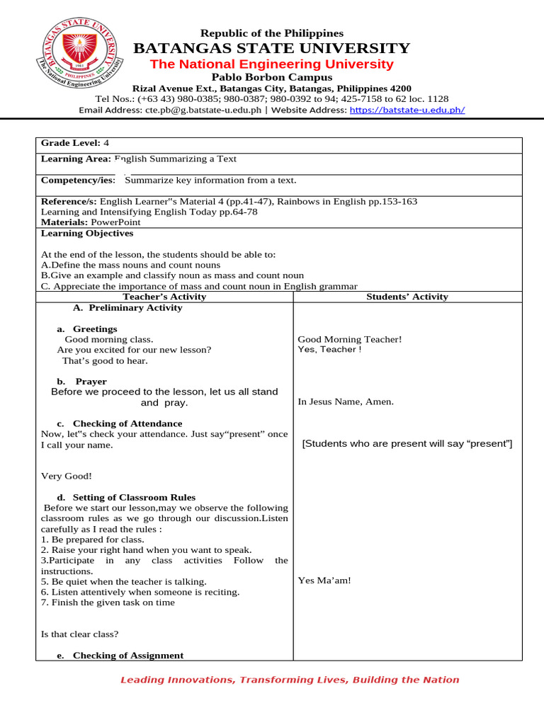 Lesson Plan English | PDF | Language Arts & Discipline