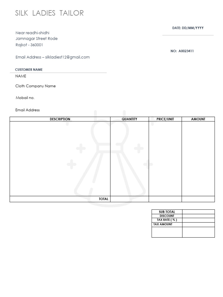 Ladies-Tailor Bill | PDF