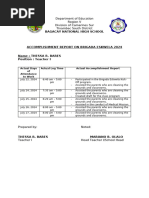 2025 Brigada Eskwela Individual Accomplishment Report | PDF