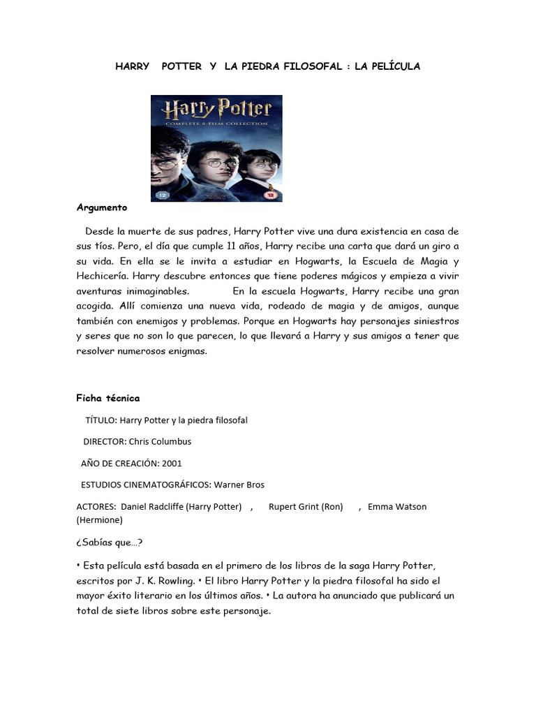 Harry Potter y La Piedra Filosofal - 0 | PDF | Harry Potter
