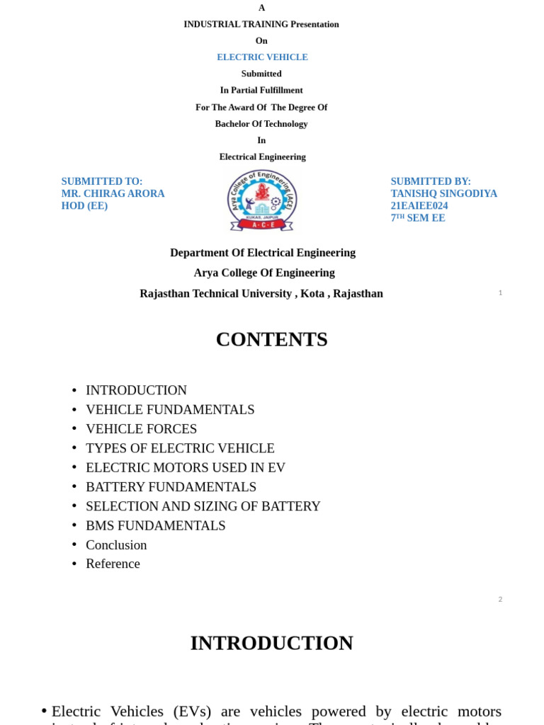 Tanishq Ev Ppt. | PDF | Electric Vehicle | Hybrid Vehicle