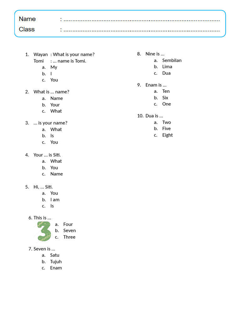 Daily Exam Grade 1 Chapter 2 and 3 | PDF | Foreign Language Studies