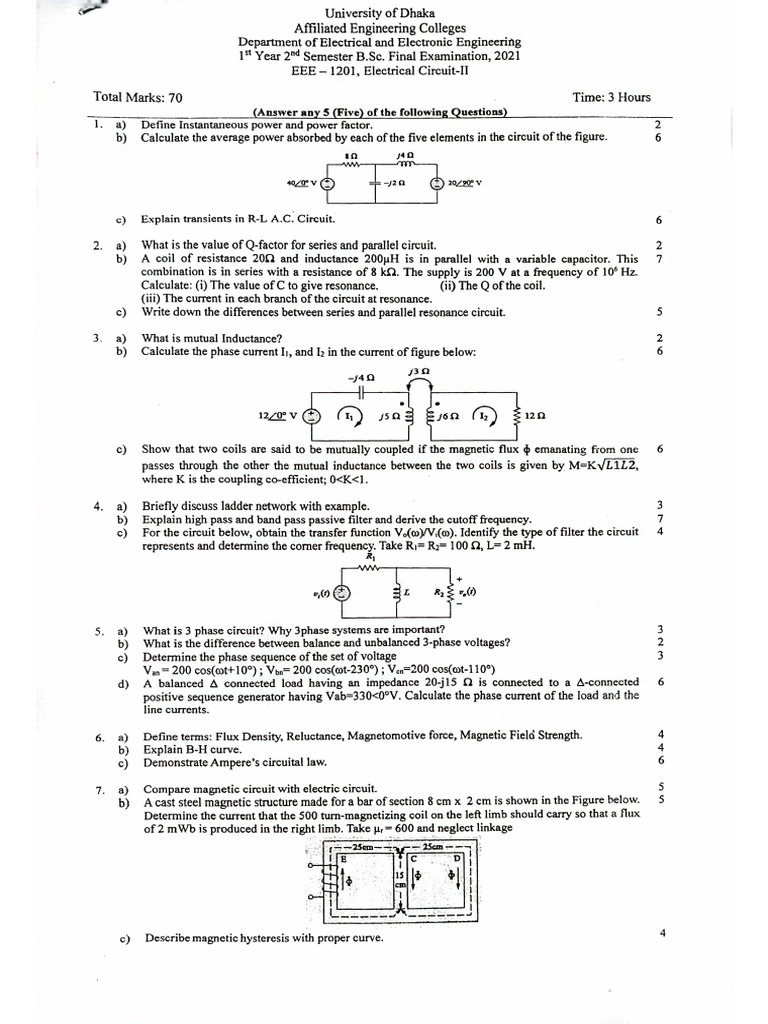 1st Year 2nd Semister Question (2020-2021) | PDF