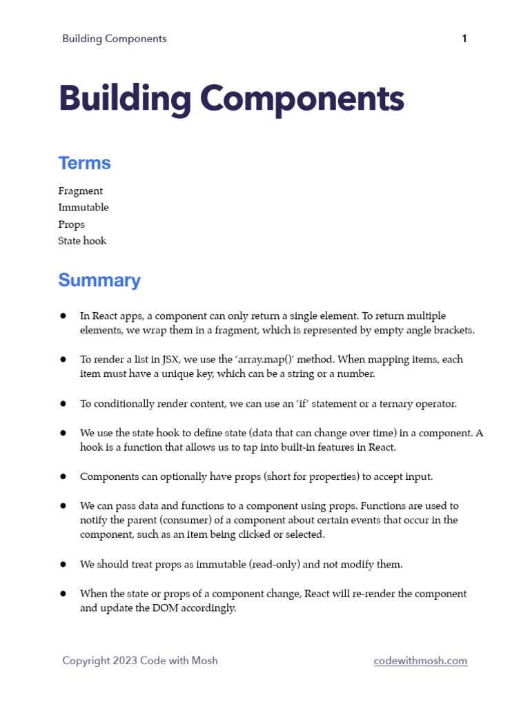 15 - Summary Building Components | PDF | Computer Science | Software ...